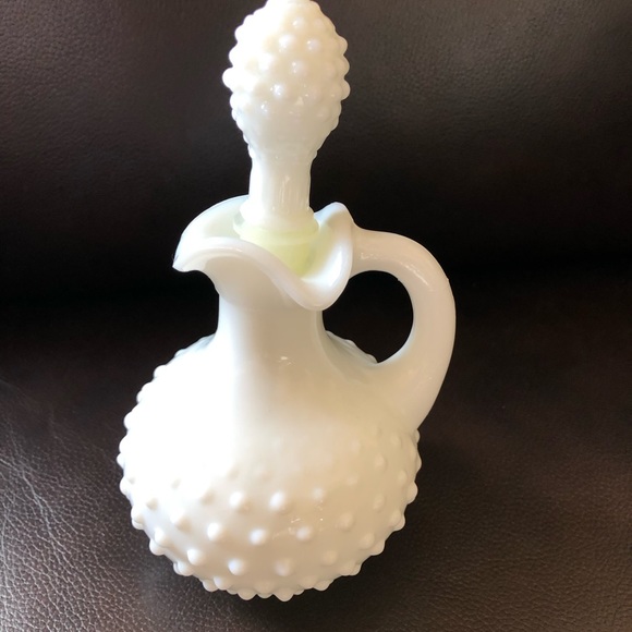 Avon | Accessories | Vintage Hobnail Milk Glass Oil Pitcher | Poshmark